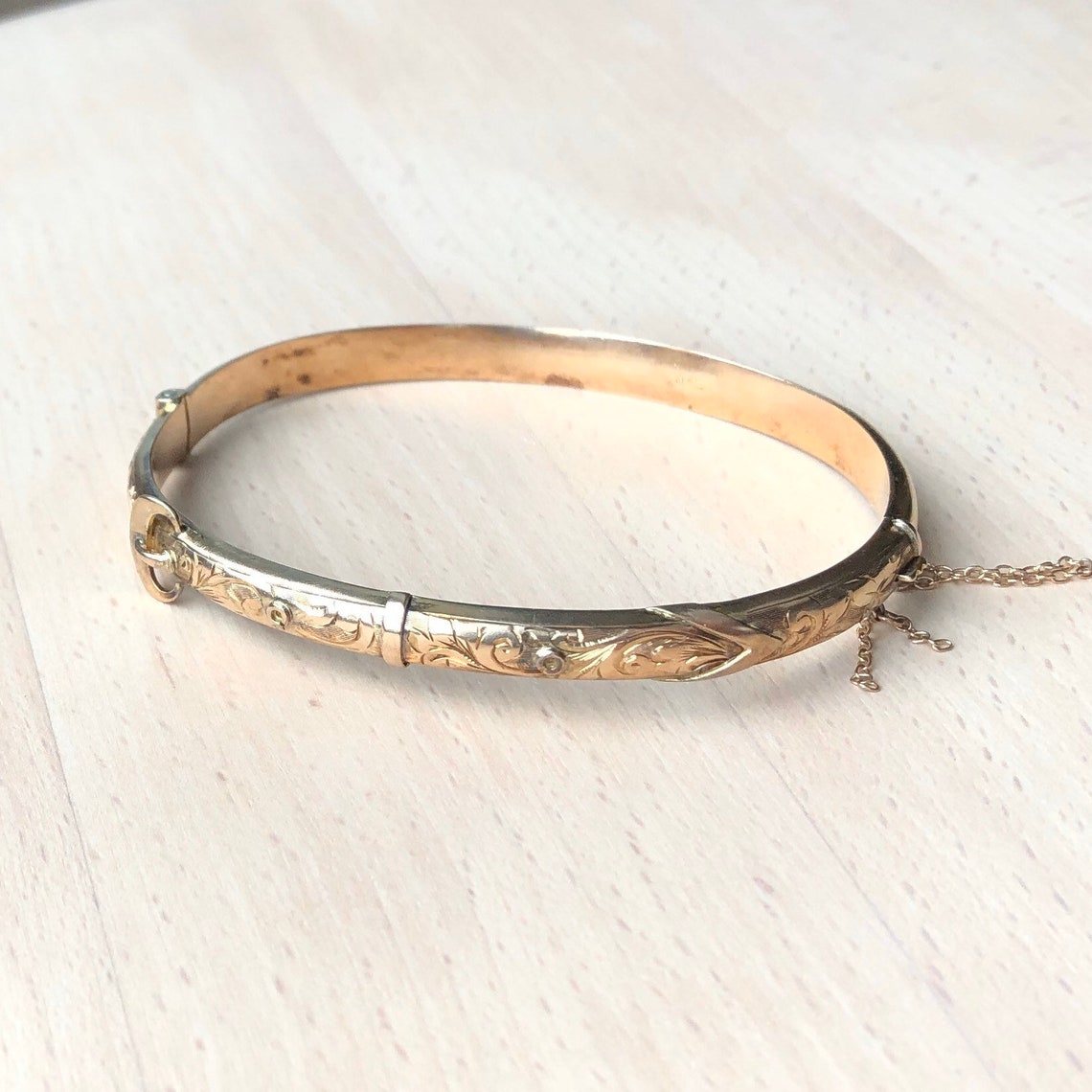 Antique 9 Carat Gold Bangle - Etsy