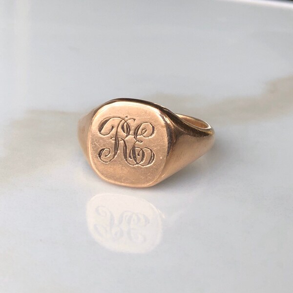 Antique Gold Signet Ring - Etsy