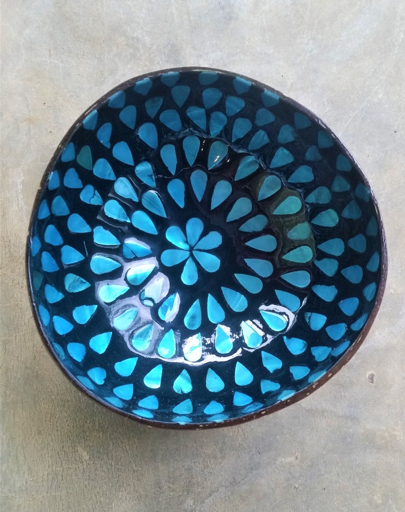 Blue coconut shell bowl / coconut shell bowl / coconut shell | Etsy