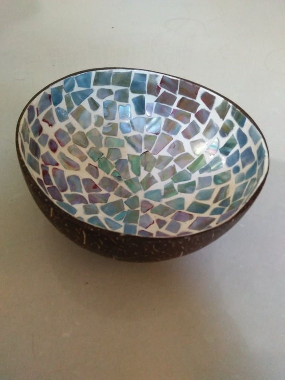 Blue Coconut Shell Bowl / Coconut Shell Bowl / Coconut Shell | Etsy