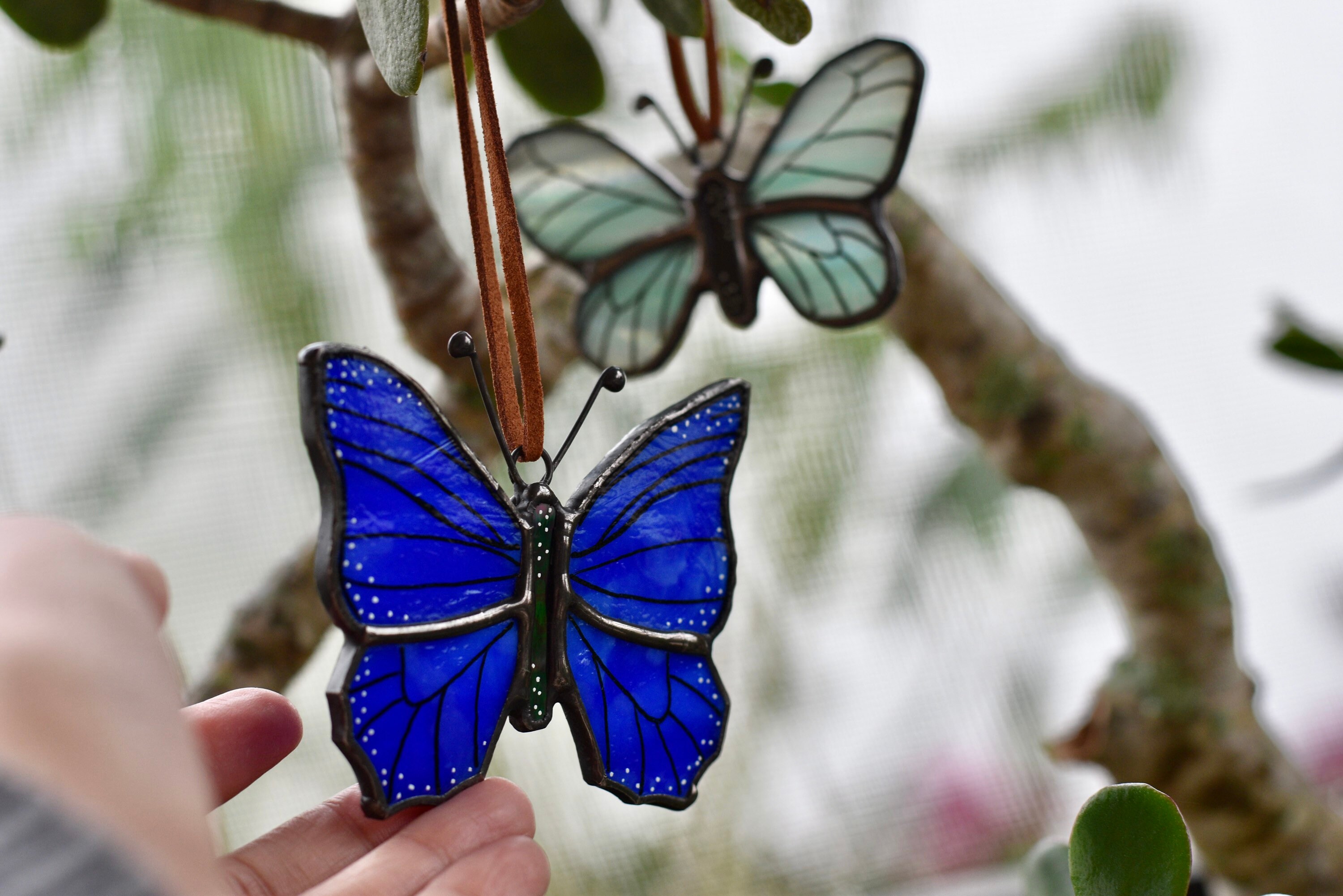 Blue Butterfly | Stained Glass Butterfly | Glass Wings | Stained Glass ...
