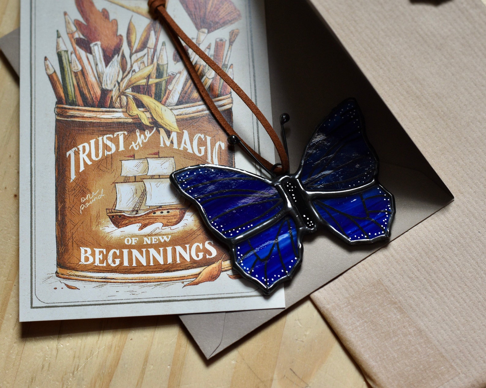 Blue Butterfly | Stained Glass Butterfly | Glass Wings | Stained Glass ...