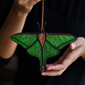 Falena Luna spagnola / Acchiappasole in vetro colorato / Falena Luna ...