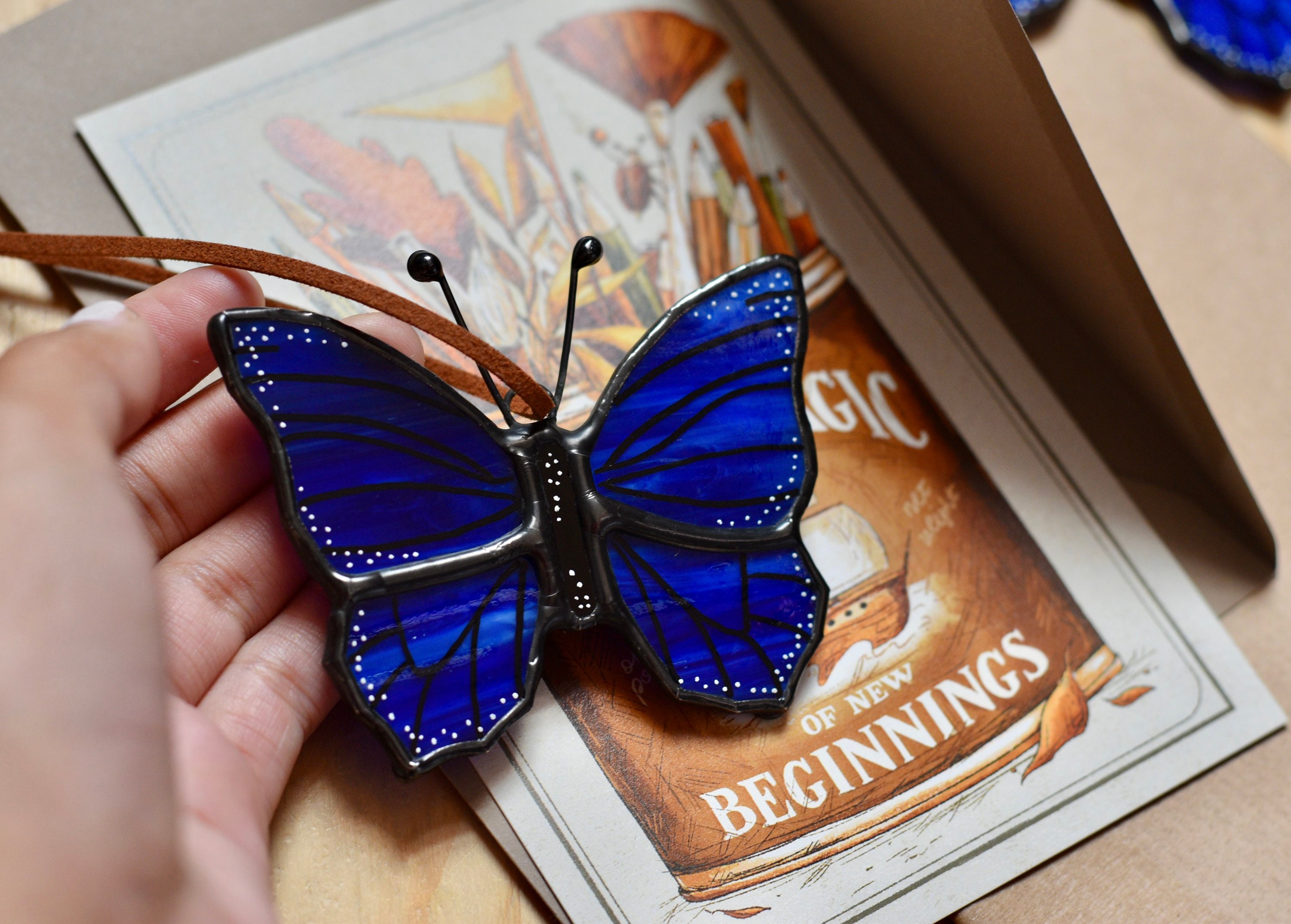 Blue Butterfly | Stained Glass Butterfly | Glass Wings | Stained Glass ...