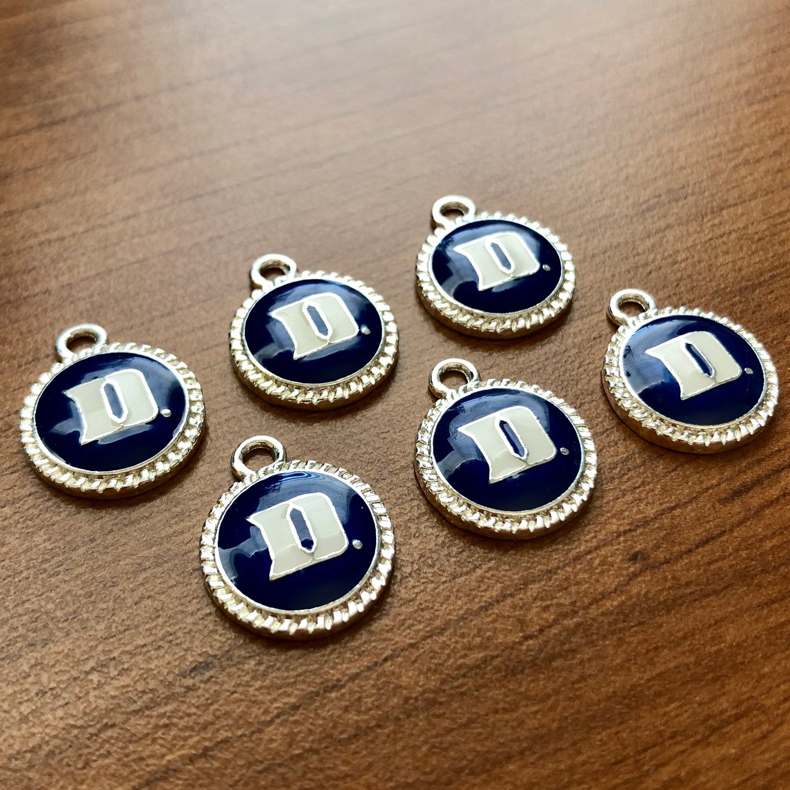 New, Wholesale Lot, Set of 6 MINI Round Enamel Duke University Blue ...