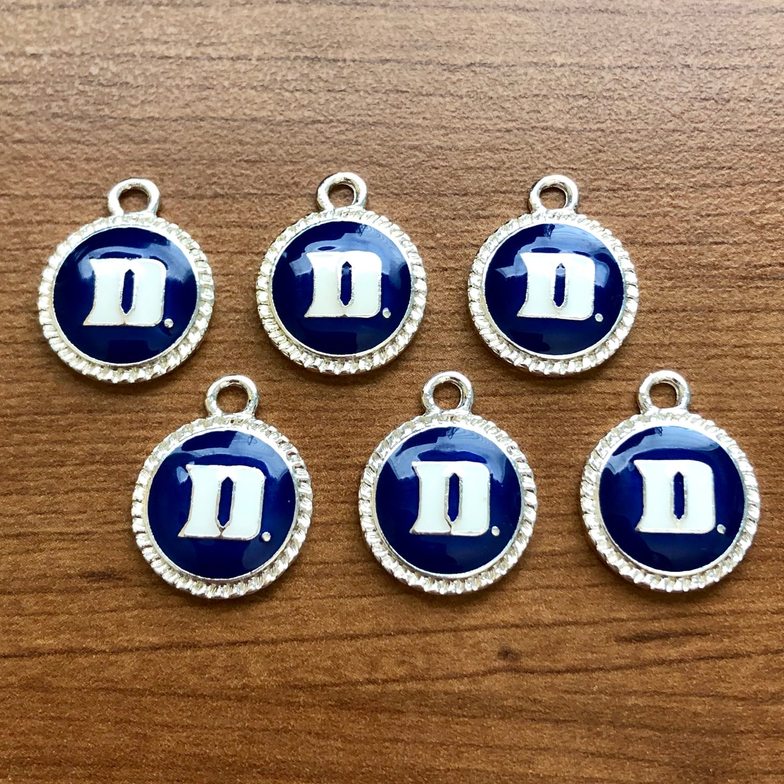 New, Wholesale Lot, Set of 6 MINI Round Enamel Duke University Blue ...