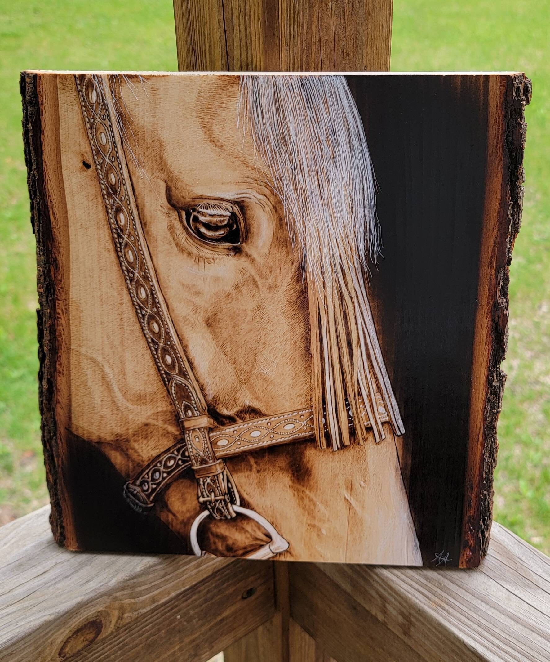 Horse Custom Pyrography Portrait - Etsy