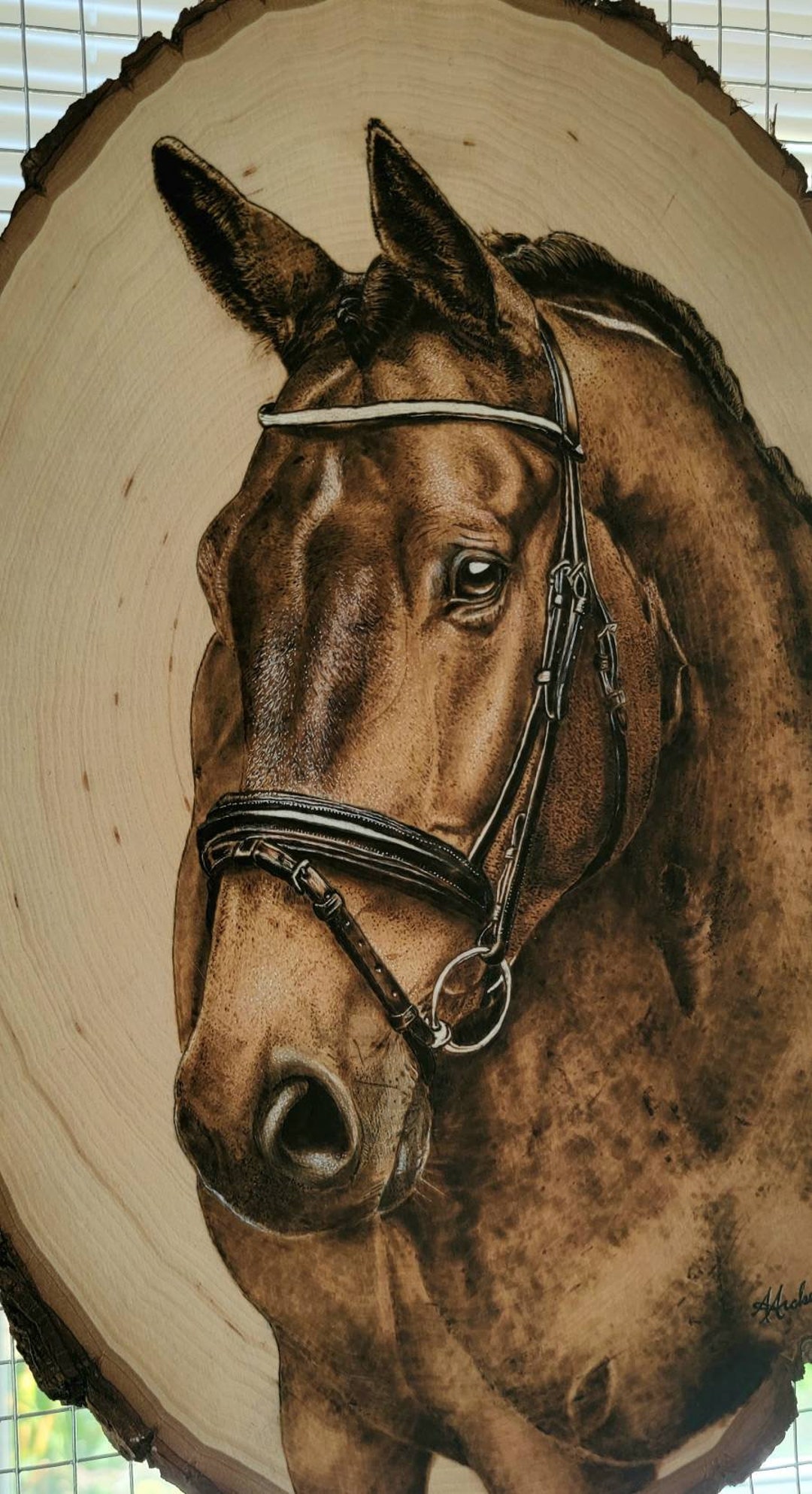 One of a Kind Horse Art, Equine Pyrography, Equestrian Decor "regal ...