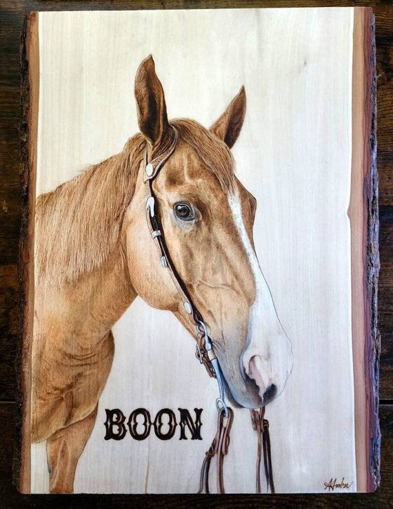 Horse Custom Pyrography Portrait - Etsy