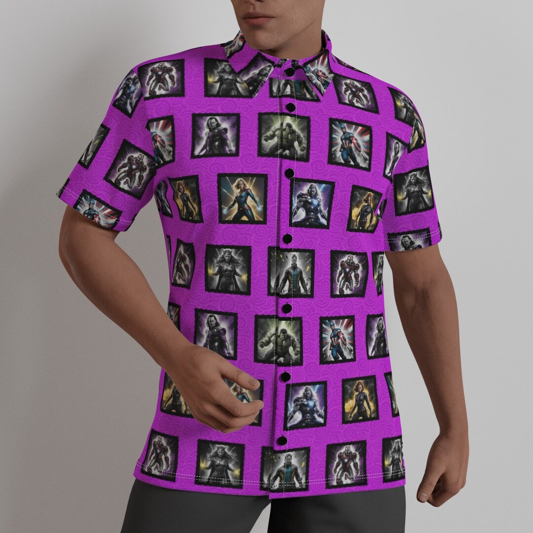 Avengers Inspired Custom Art All-over Print Men's Shirt Button Down ...