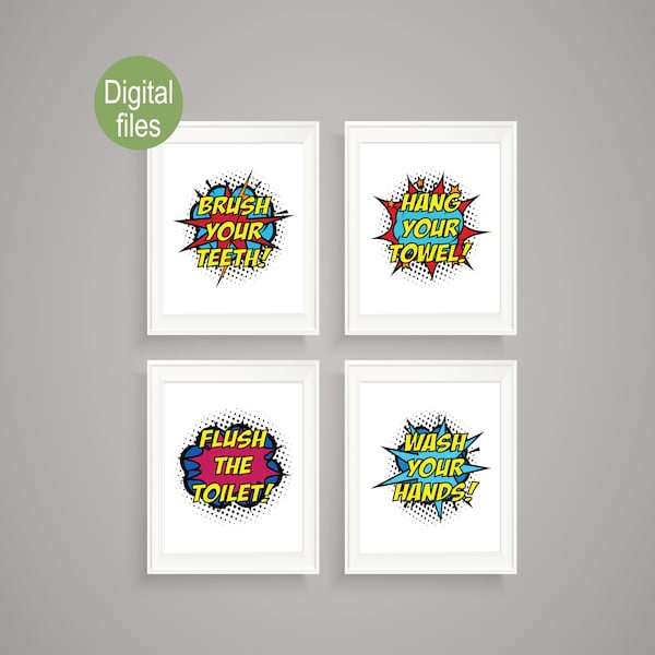 Superhero Bathroom - Etsy