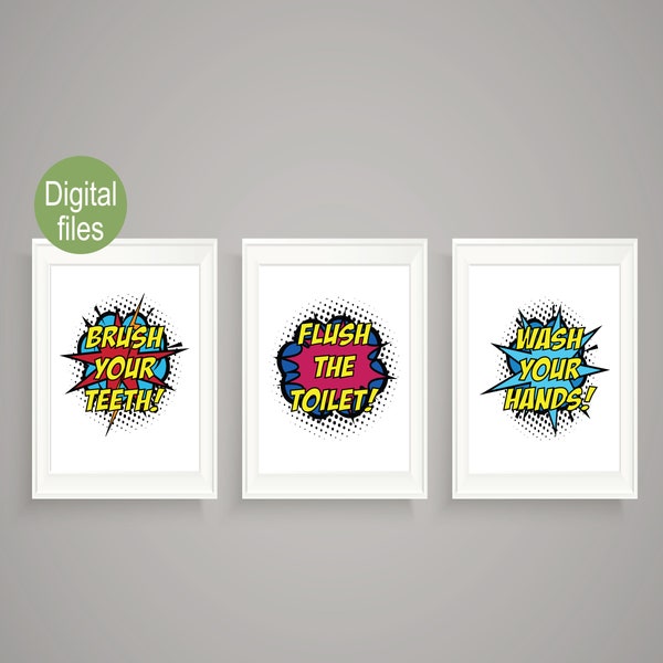 Superhero Bathroom - Etsy