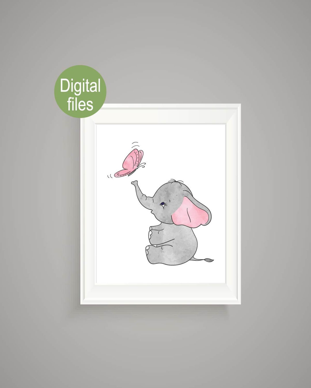 Baby Girl Elephant Nursery Wall Decor Prints Posters Elephant Nursery ...