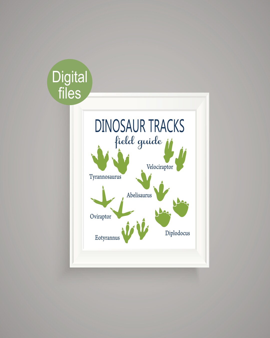 Dinosaur Wall Decor Dinosaur Nursery Wall Art Dino Footprints Digital ...
