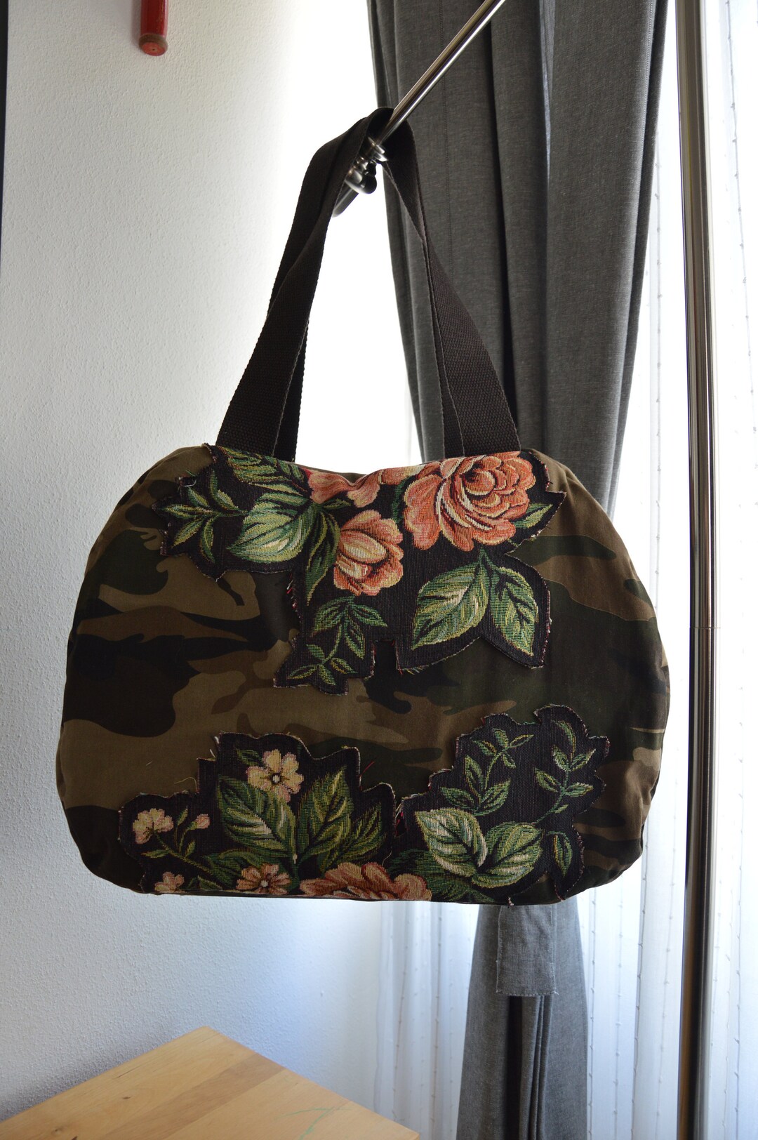 Handmade Top Case Bag in Camouflage Fabric With Gobelin Fabric ...