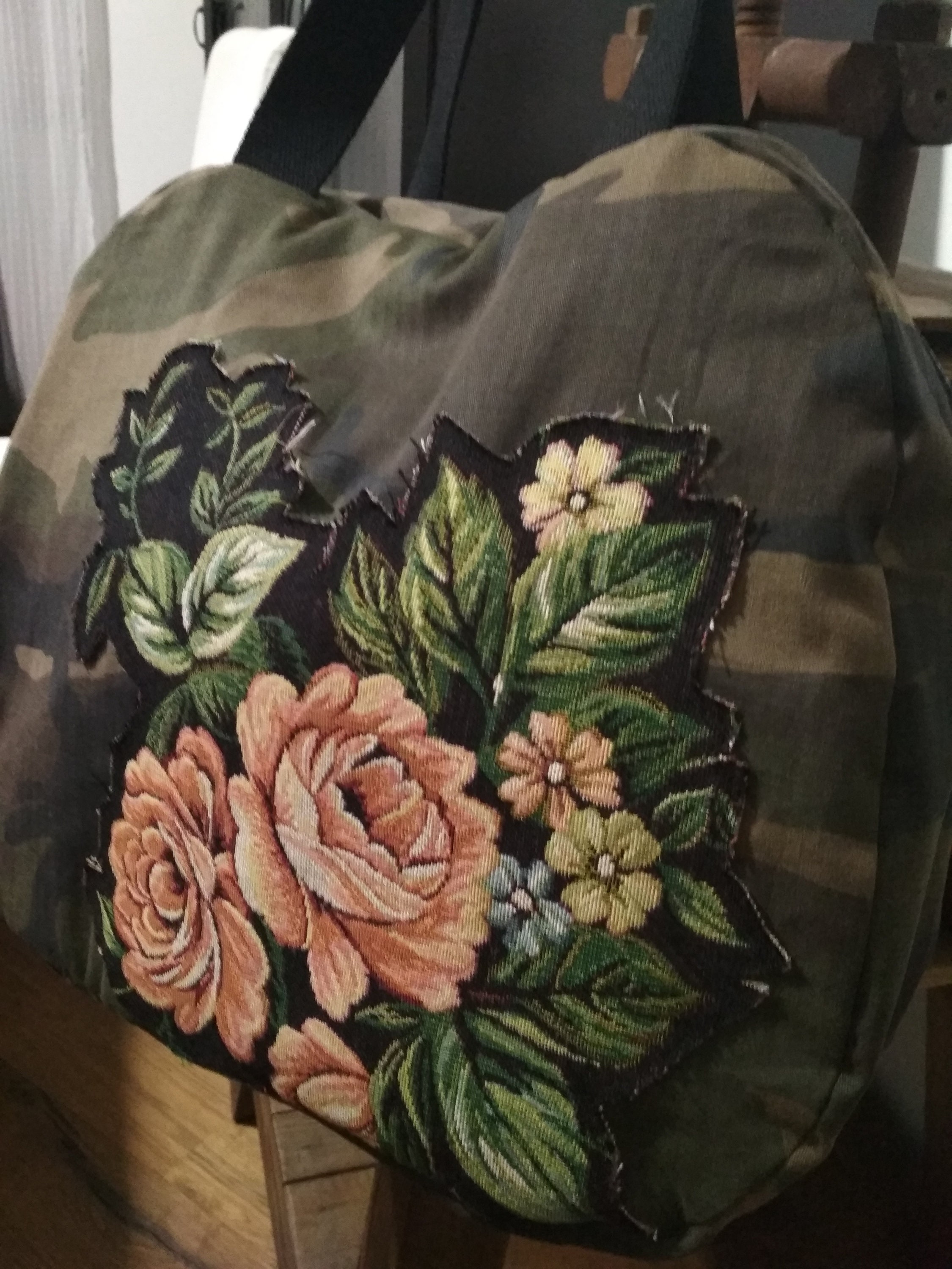 Handmade Top Case Bag in Camouflage Fabric With Gobelin Fabric - Etsy