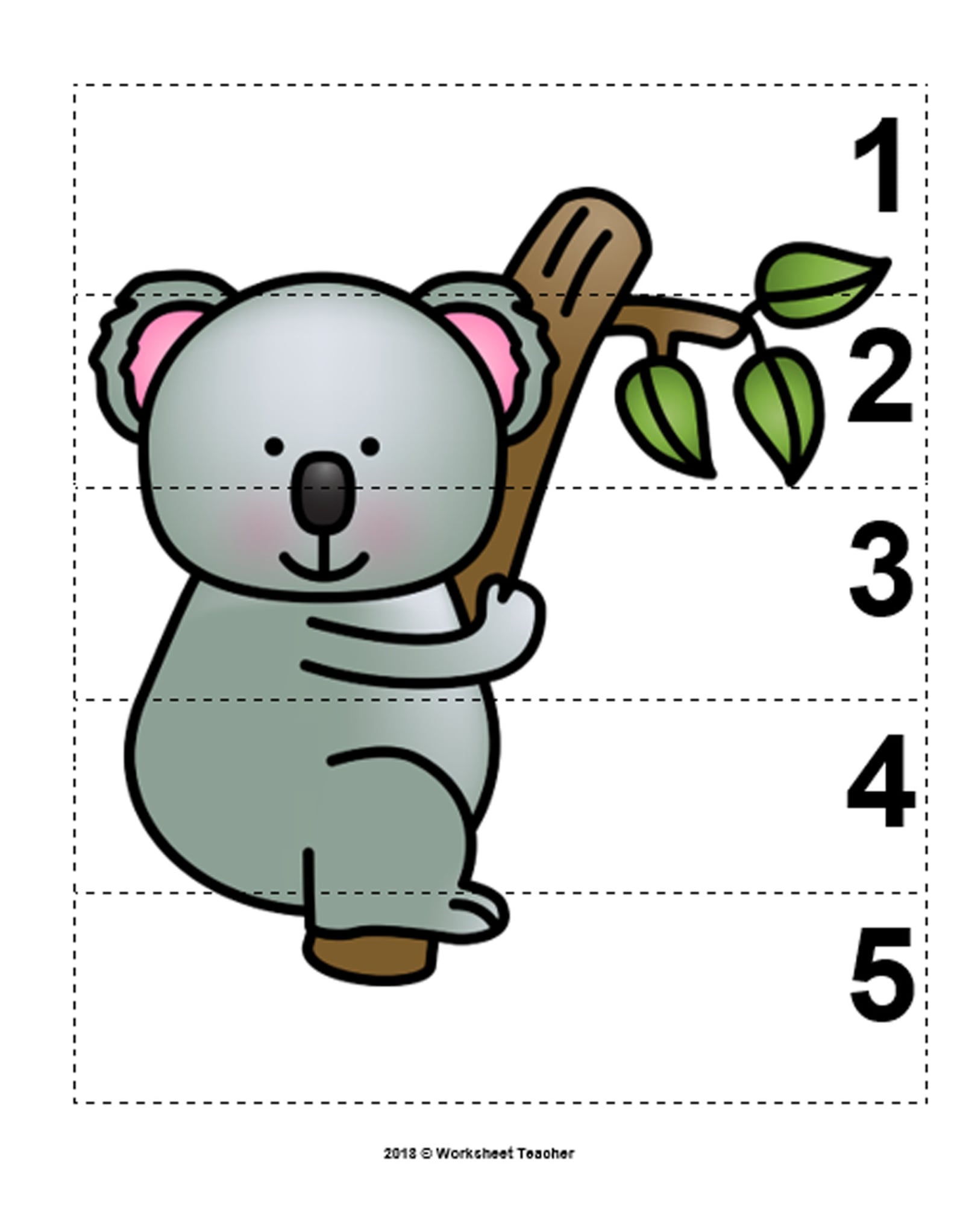 10 Zoo Animals Number Sequence 1-5 Preschool Math Picture | Etsy