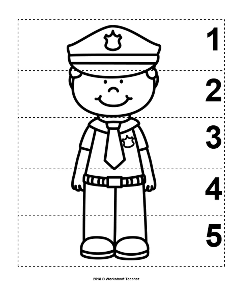 10 Community Helpers Number Sequence 1-5 Preschool Math B&W | Etsy 10 Community Helpers Number Sequence 1-5 Preschool Math B&W | Etsy
