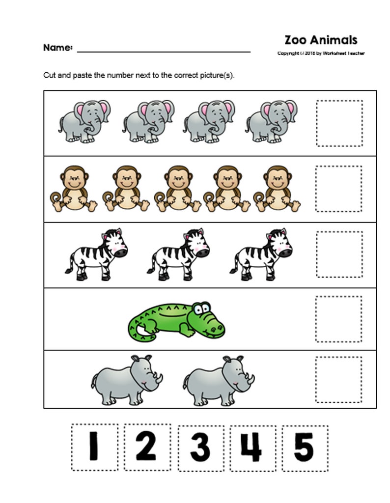 Number 1 5 Worksheets