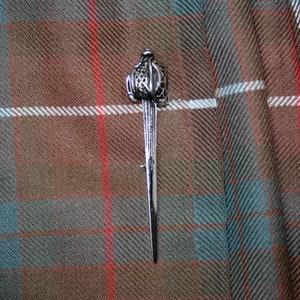 Men's Scottish Sword Kilt Pin, Hand Cast Pewter, Jacobite, Basket Hilt ...
