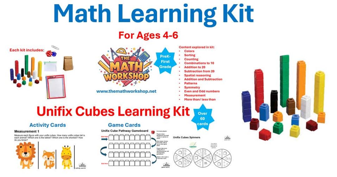Learning Kit Unifix Cubes Preschool-first Grade - Etsy