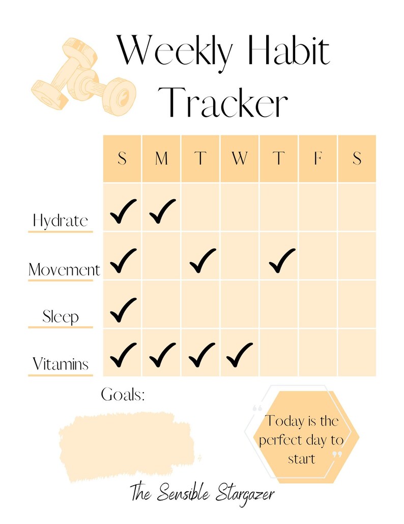 Minimalistic Weekly Habit Tracker Printable/everyday Habit Tracker ...