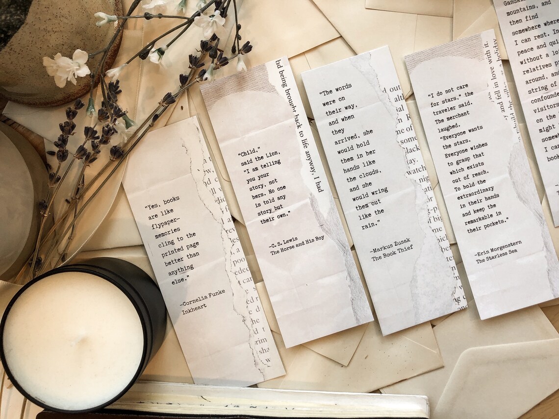 The Typewriter Collection: Literary Quote Bookmarks, Literary Bookmark ...