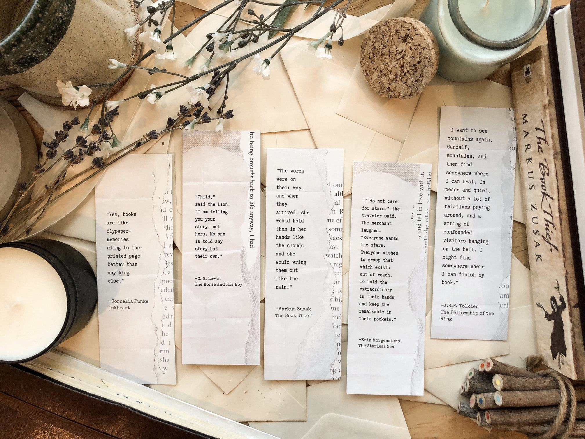 The Typewriter Collection: Literary Quote Bookmarks, Literary Bookmark ...