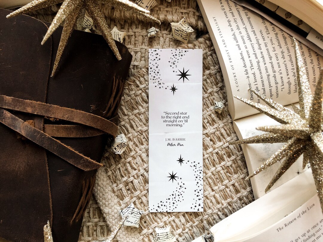 Peter Pan Bookmark, Peter Pan Quote, J. M. Barrie Bookmark, Second Star ...