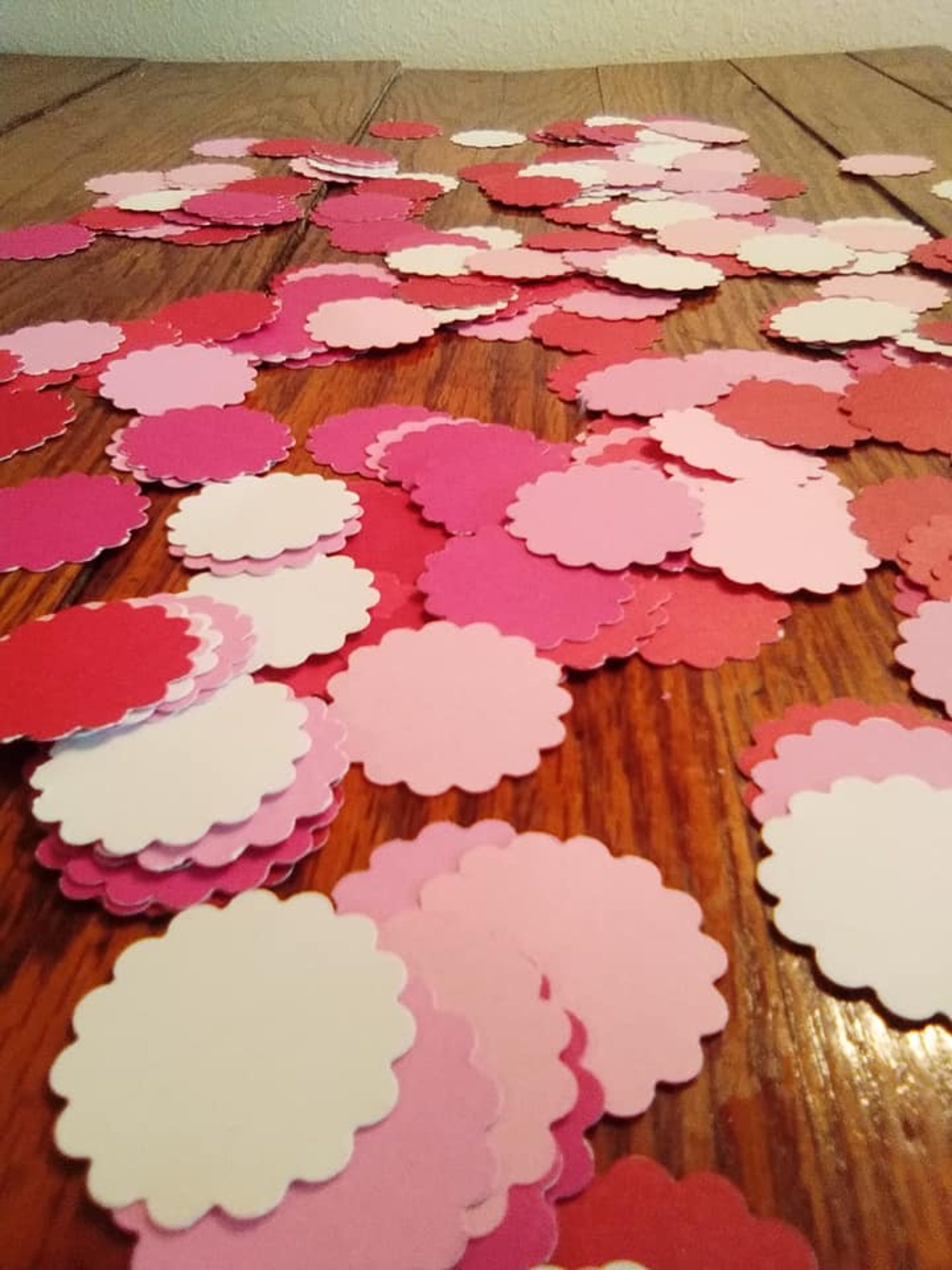 Pink and Red Confetti Circle Confetti Party Decor Birthday Decor Baby ...