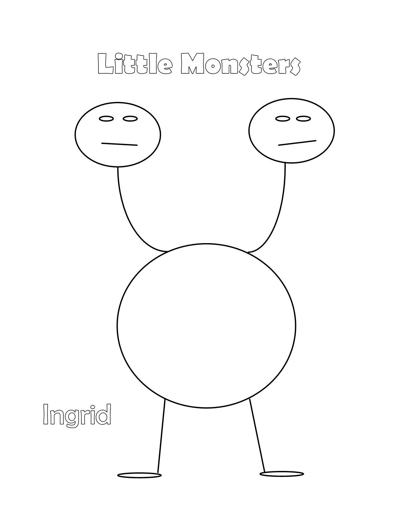 Kids Coloring Sheet - Coloring Sheet - Little Monsters Coloring Page ...