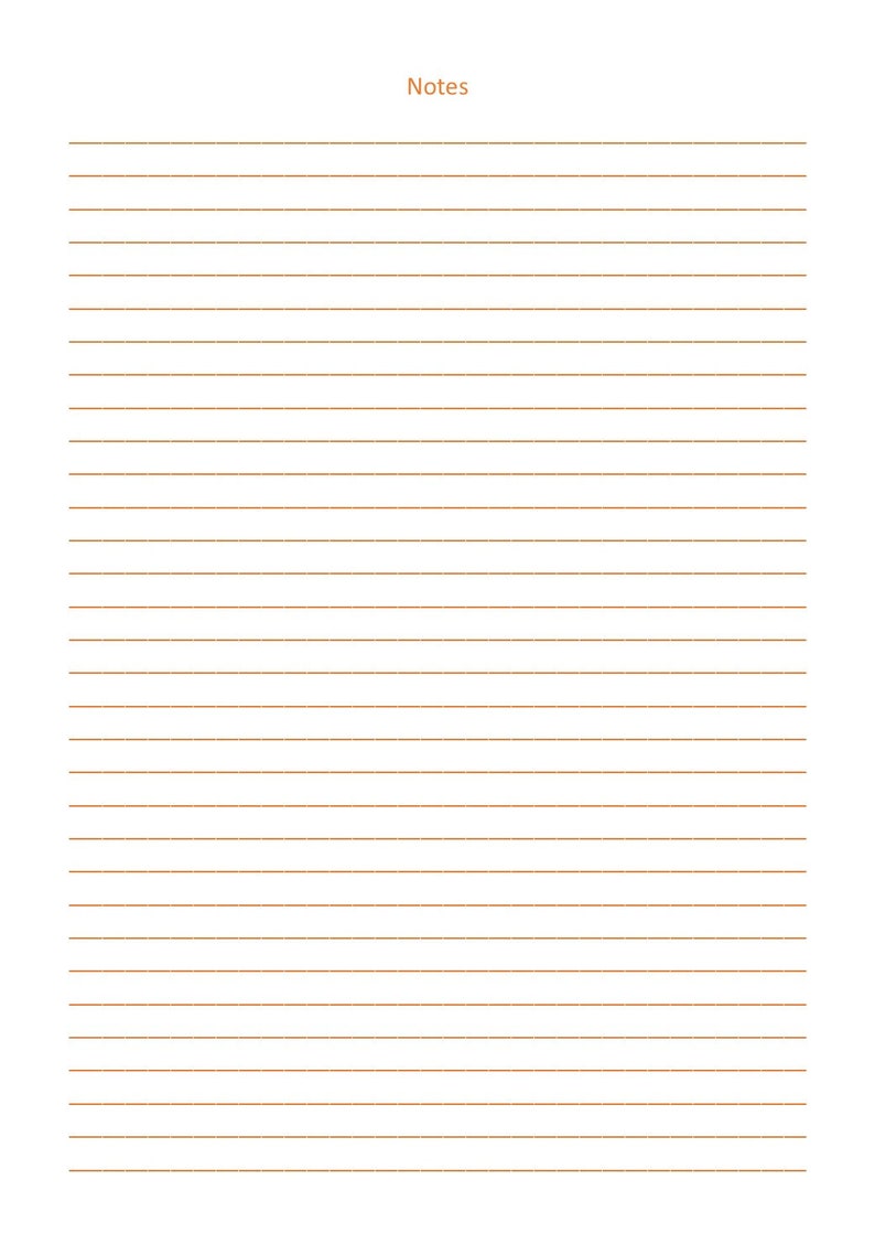 Notebook Paper School Printable Student Notebook Back to School Notes ...