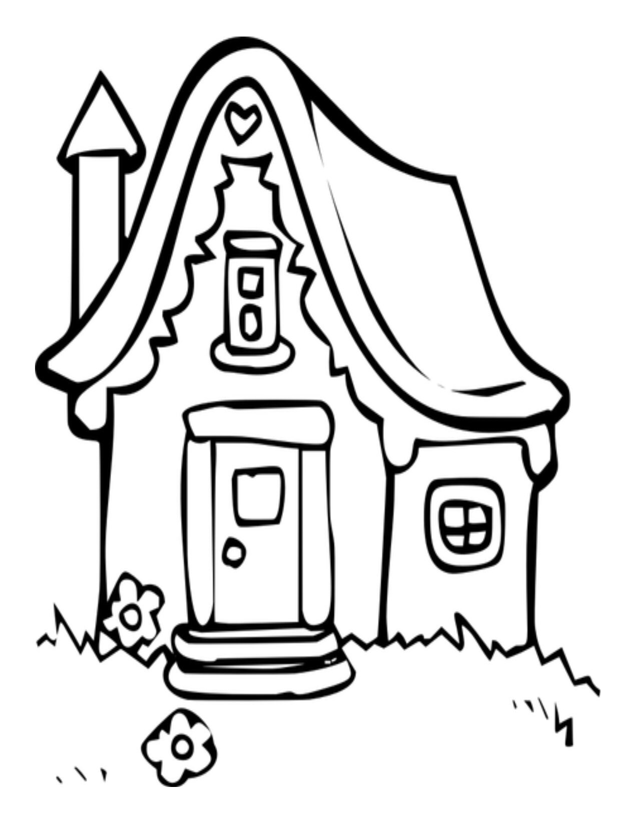 House Coloring Page - Kids Coloring Page - Digital Download - Coloring ...