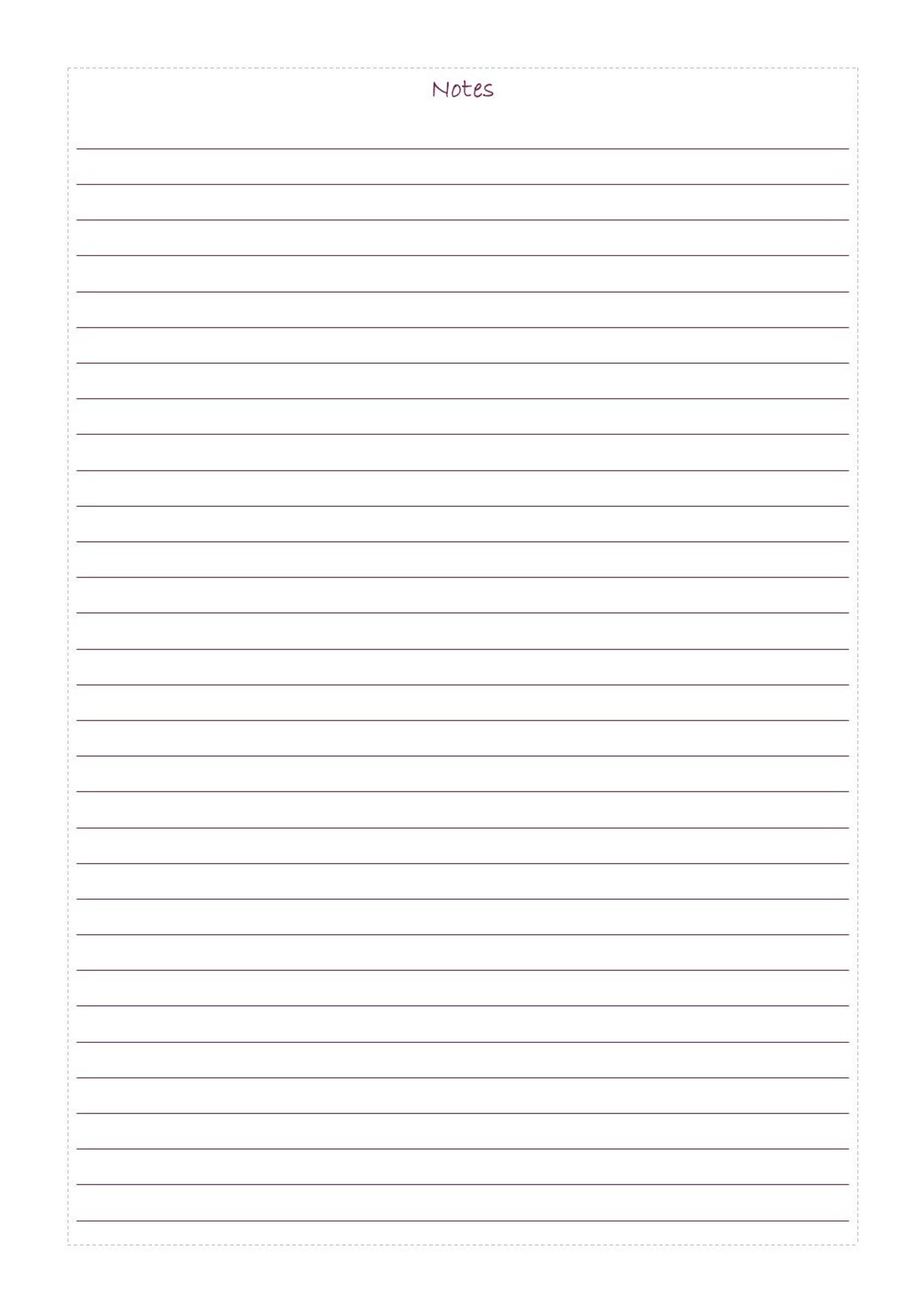 Notebook Paper - School Printable - Planner Notes - Back to School ...