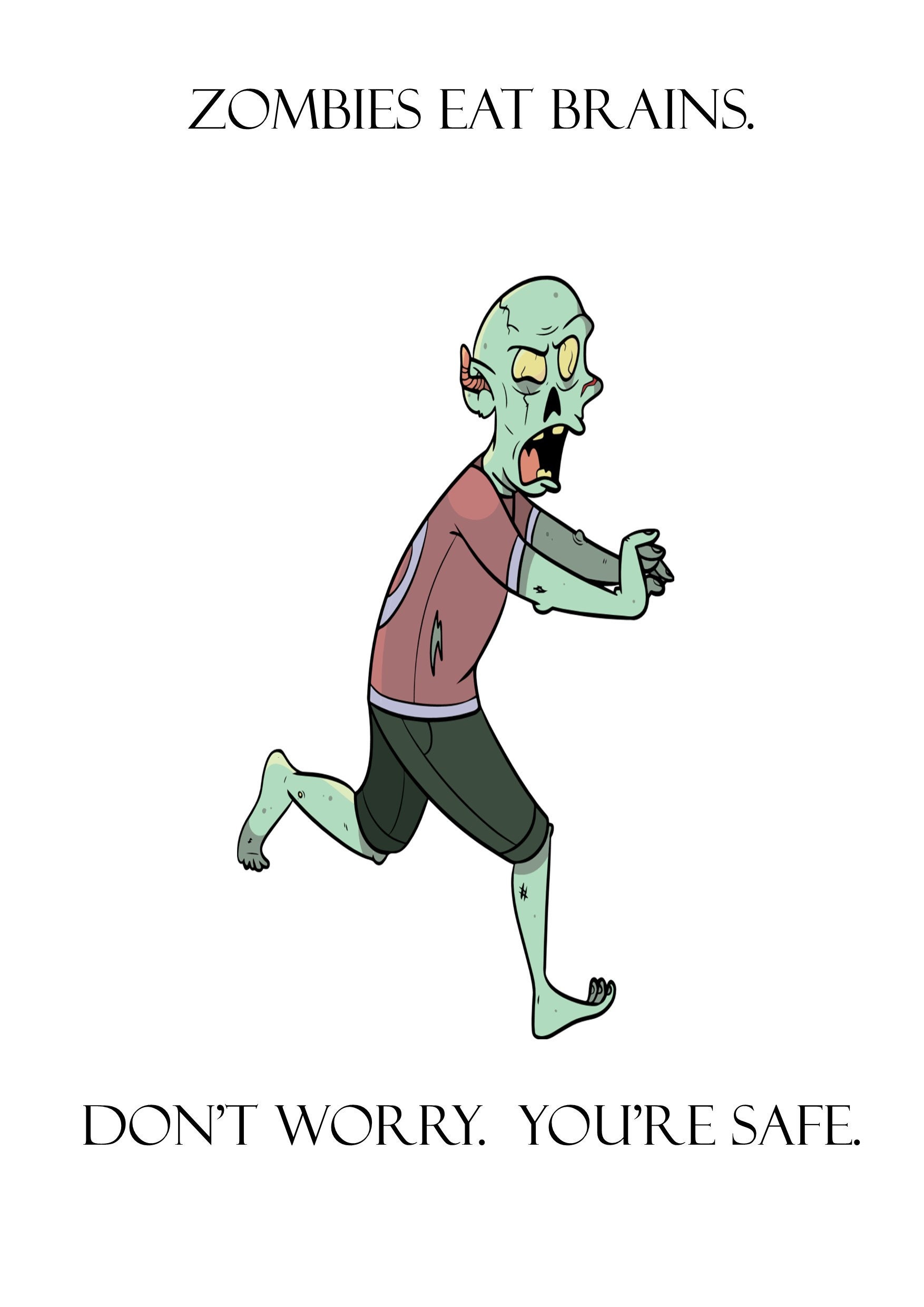 Zombie Brains Poster - Zombie Poster - Digital Download - Printable ...