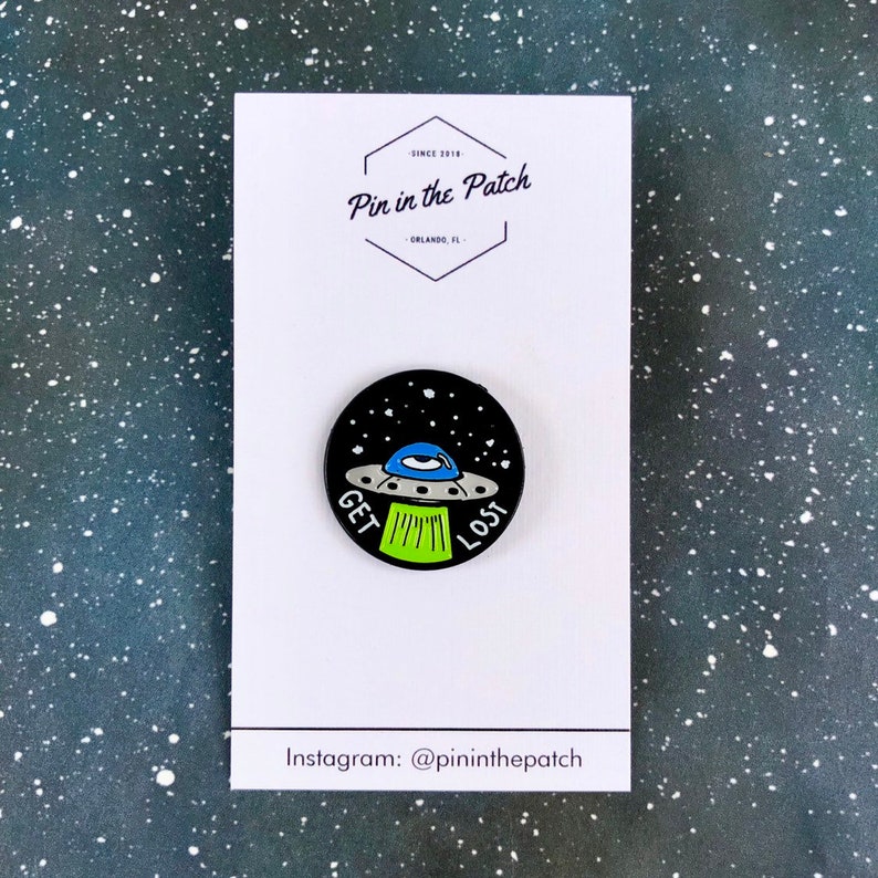 UFO Alien Enamel Pin - Space Alien Lapel Pin - Etsy