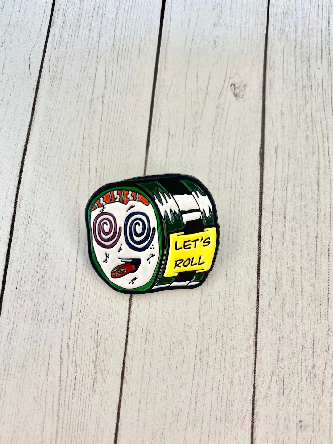 Let's Roll Sushi Soft Enamel Pin, Cool Enamel Pins, Cute Food Lapel Pin ...