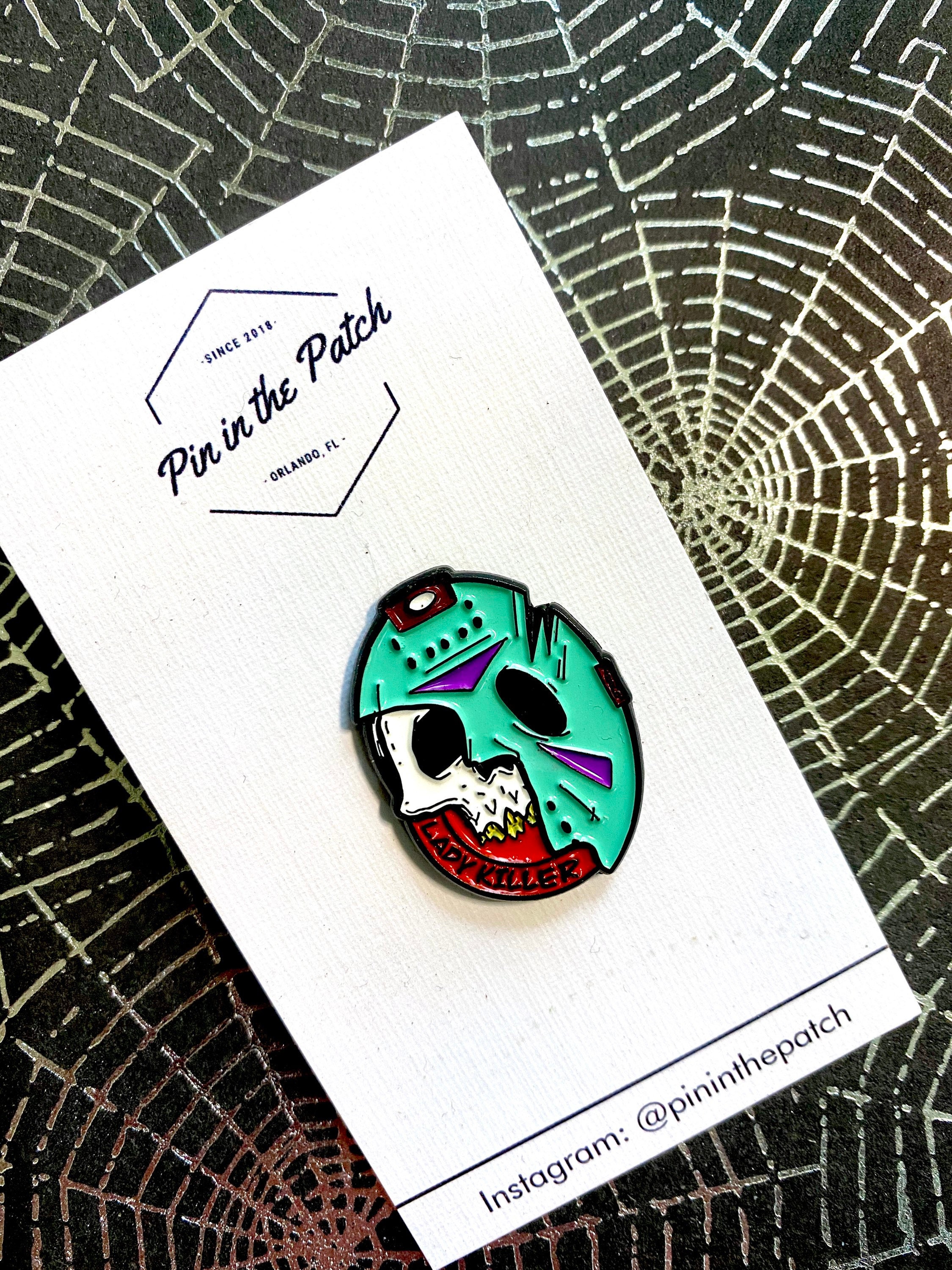 Jason Mask Skull Friday the 13th Soft Enamel Pin - Horror Movie Enamel ...
