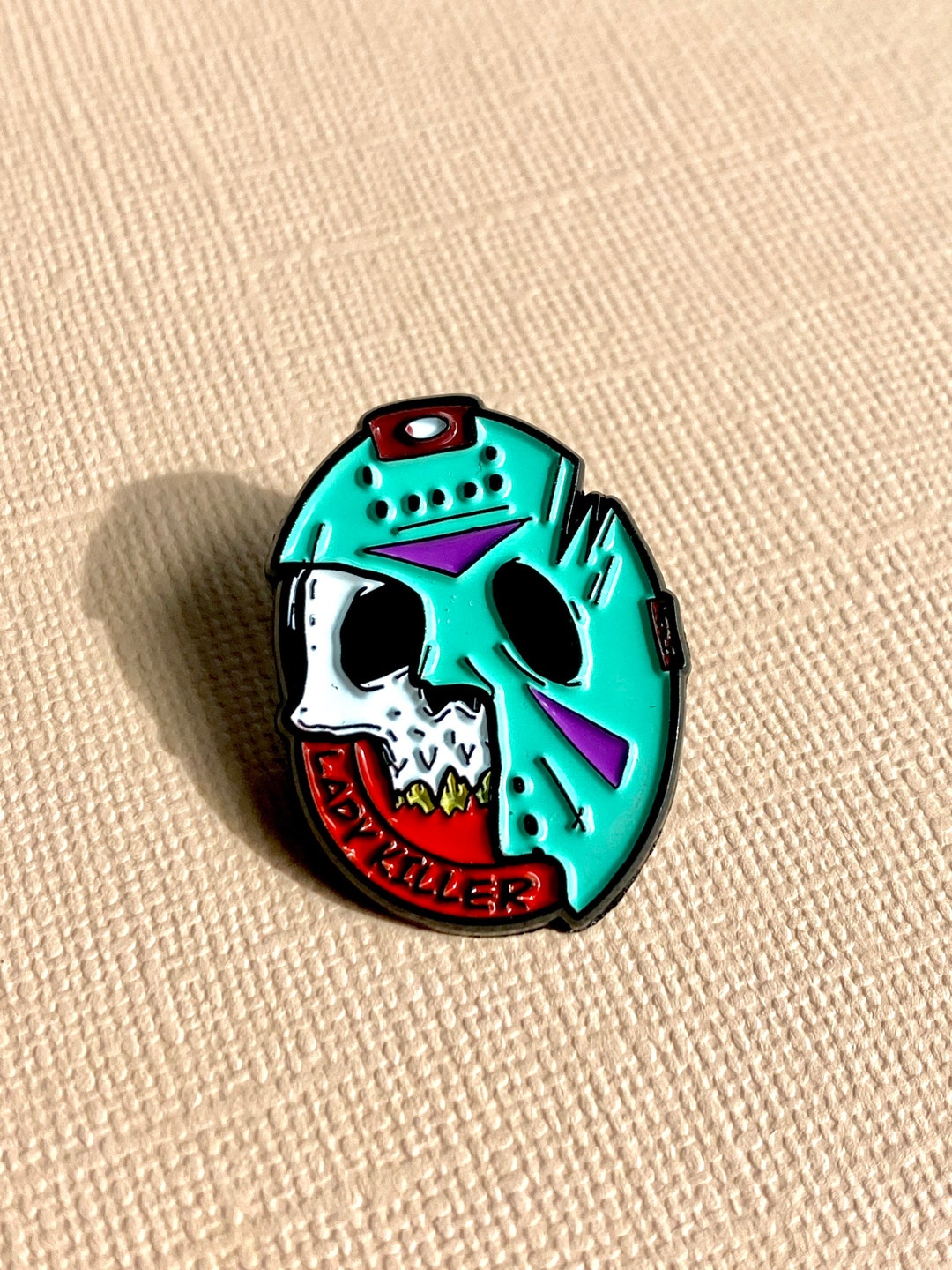 Jason Mask Skull Friday the 13th Soft Enamel Pin - Horror Movie Enamel ...