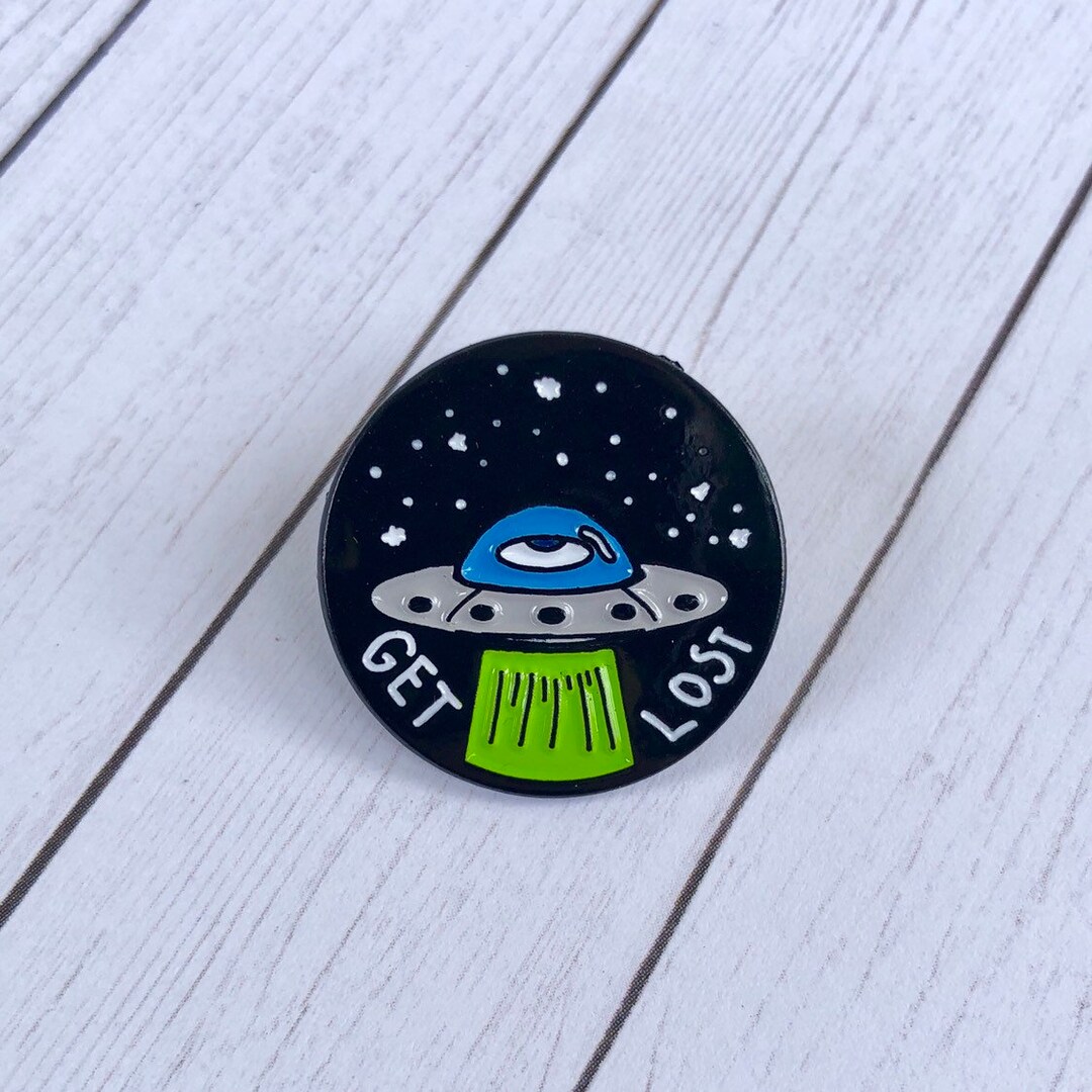 UFO Alien Enamel Pin - Space Alien Lapel Pin - Etsy