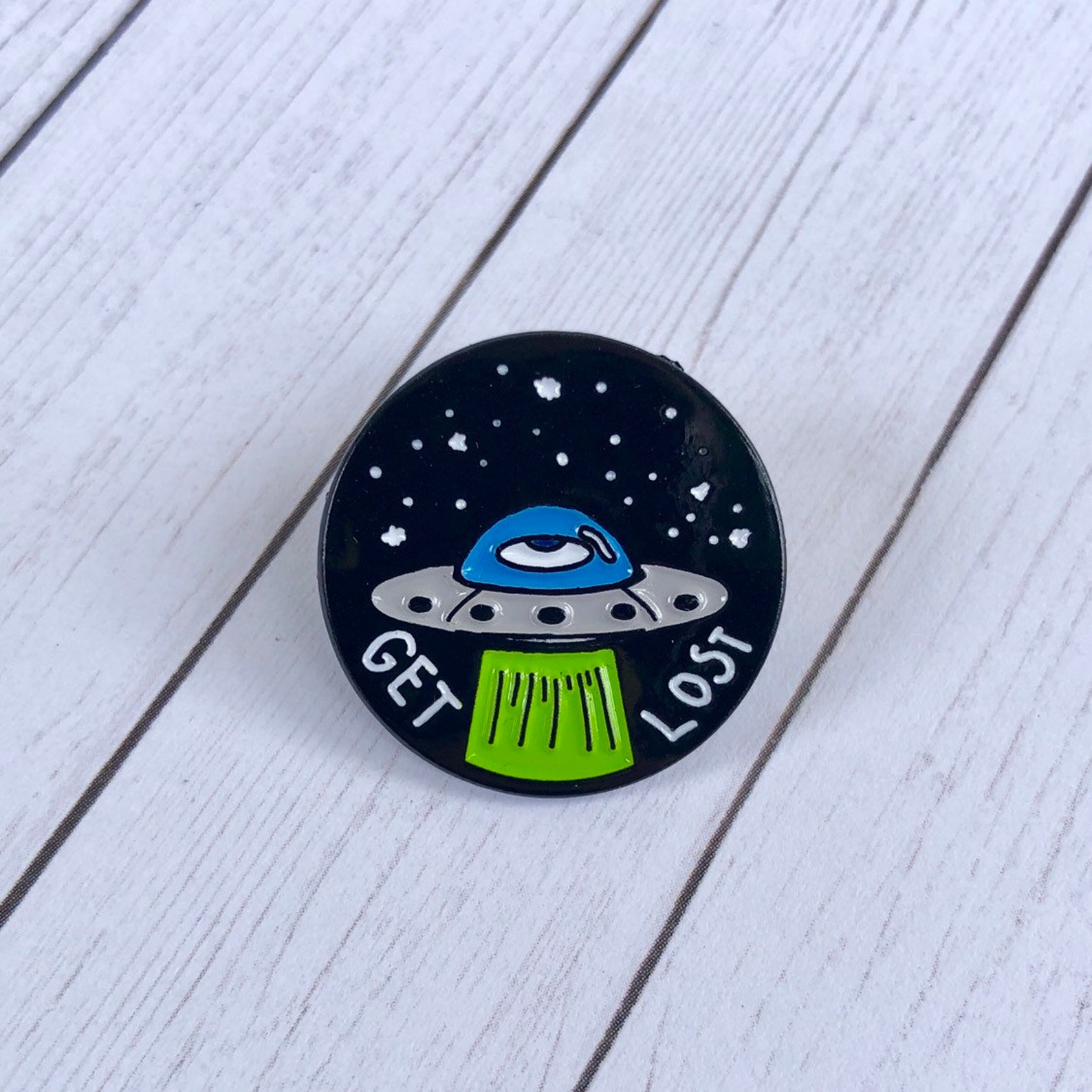 UFO Alien Enamel Pin - Space Alien Lapel Pin - Etsy