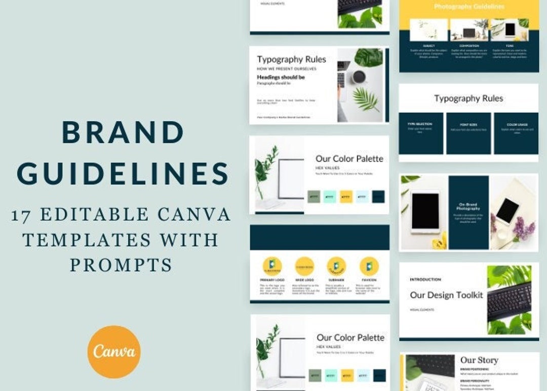 Canva Brand Guidelines Template for Small Businesses & Sides Hustles. D ...