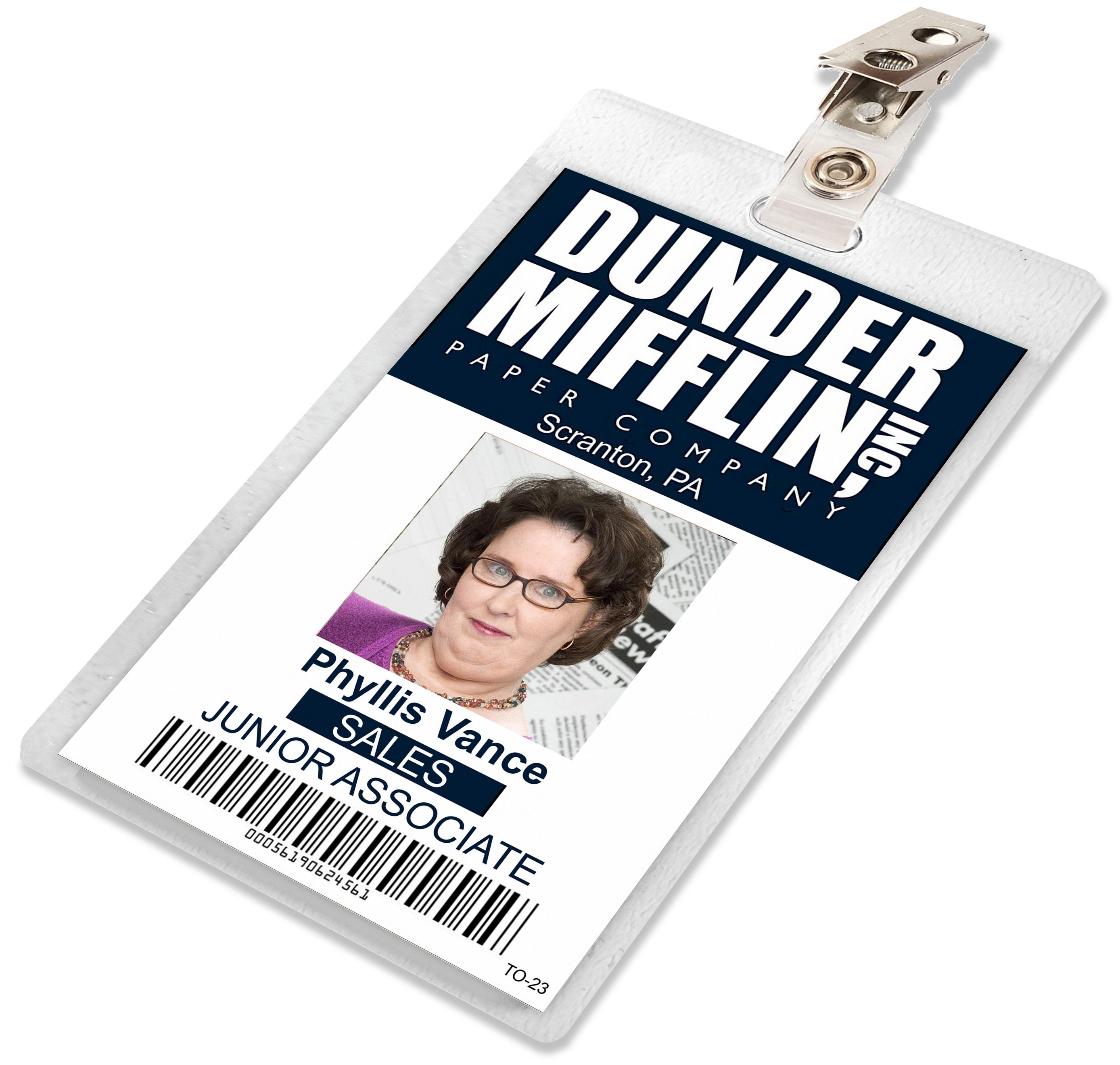 The Office Phyllis Vance Dunder Mifflin ID Badge Cosplay Costume Name ...