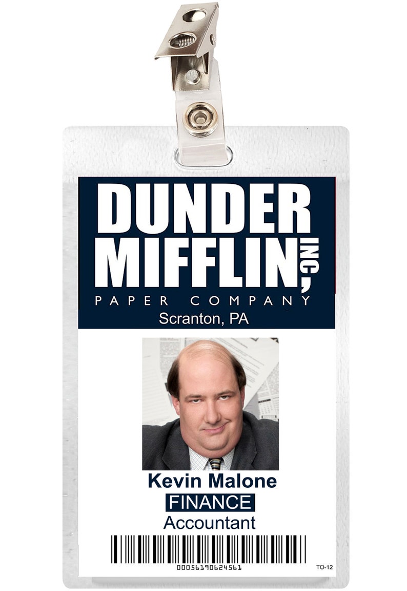 The Office KEVIN MALONE Dunder Mifflin ID Badge Cosplay Costume Name ...