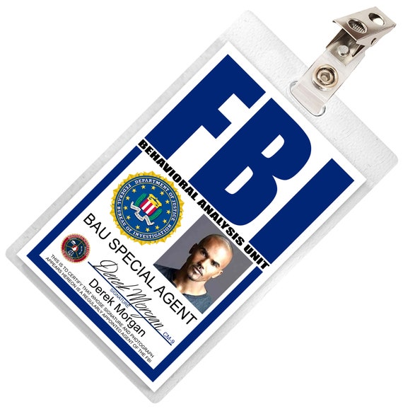 Criminal Minds TV Show Derek Morgan FBI ID Badge Card Cosplay - Etsy
