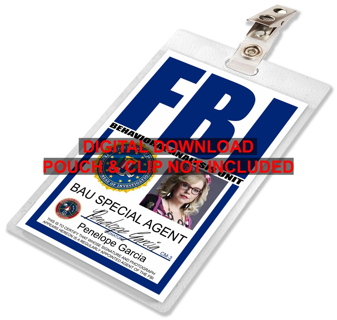 Criminal Minds, Penelope Garcia, FBI ID Card Badge, Name Tag, for ...