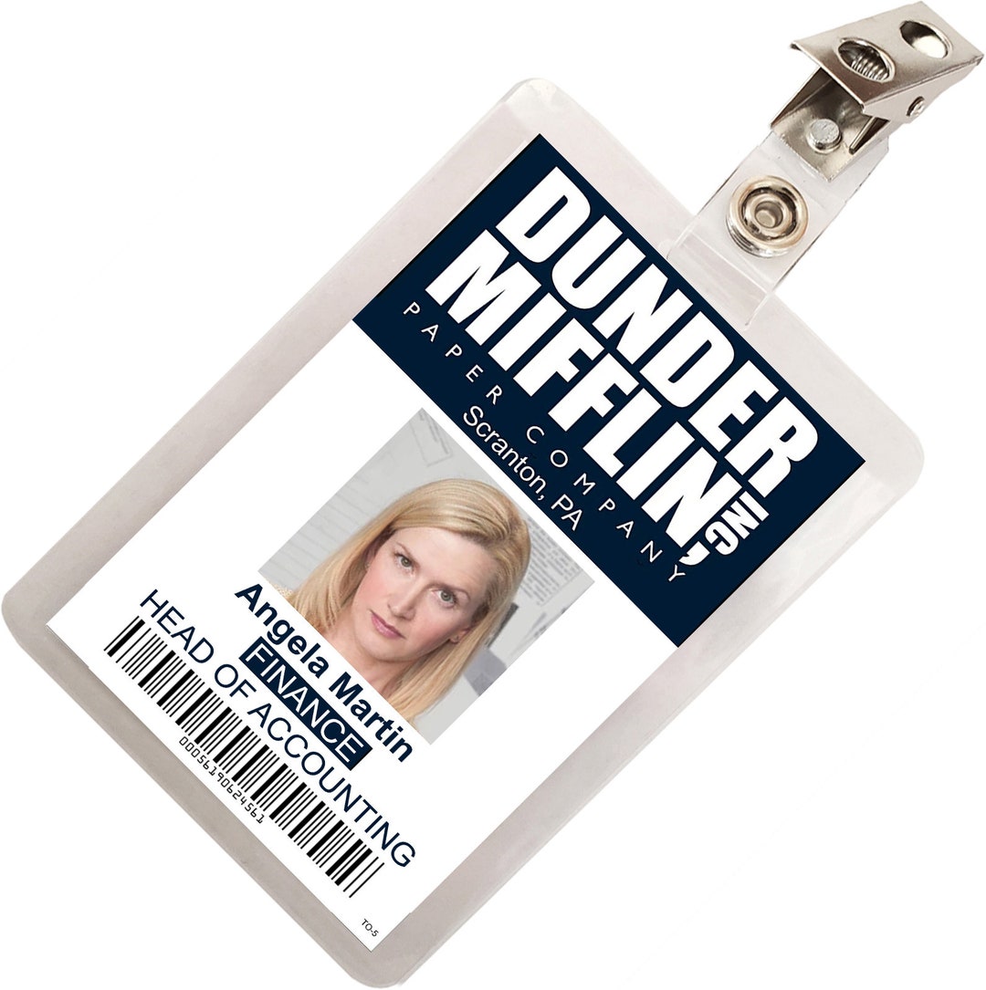 The Office Angela Martin Dunder Mifflin ID Badge Cosplay Costume Name ...