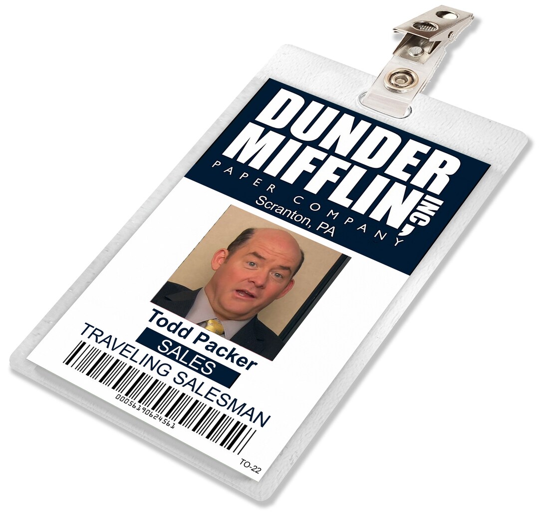 The Office Todd Packer Dunder Mifflin ID Badge Cosplay Costume Name Tag ...