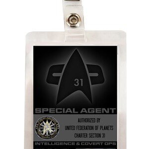Star Trek Section 31 Starfleet Intelligence DS9 ID Badge Name Tag Card ...