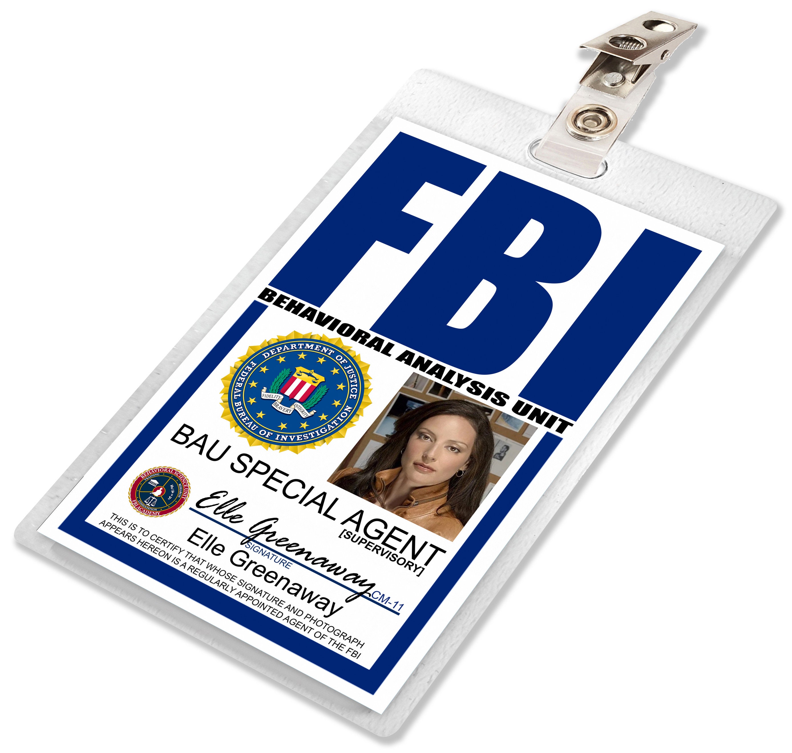 Criminal Minds TV Show Elle Greenaway FBI ID Badge Card Cosplay Costume ...